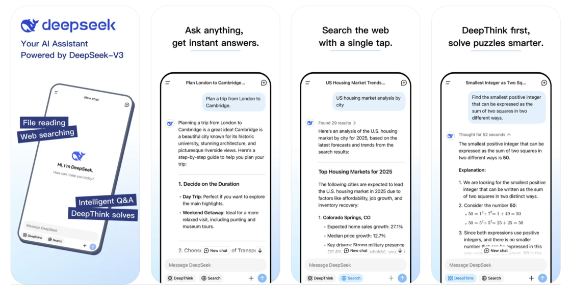 DeepSeek dominates app charts, reaching #1 on both US Play Store and ...